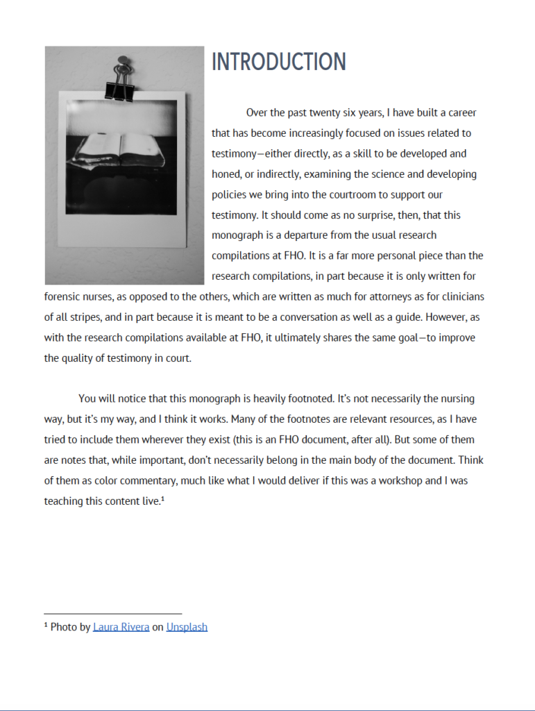 Forensic Nursing Testimony | Forensic Healthcare Online